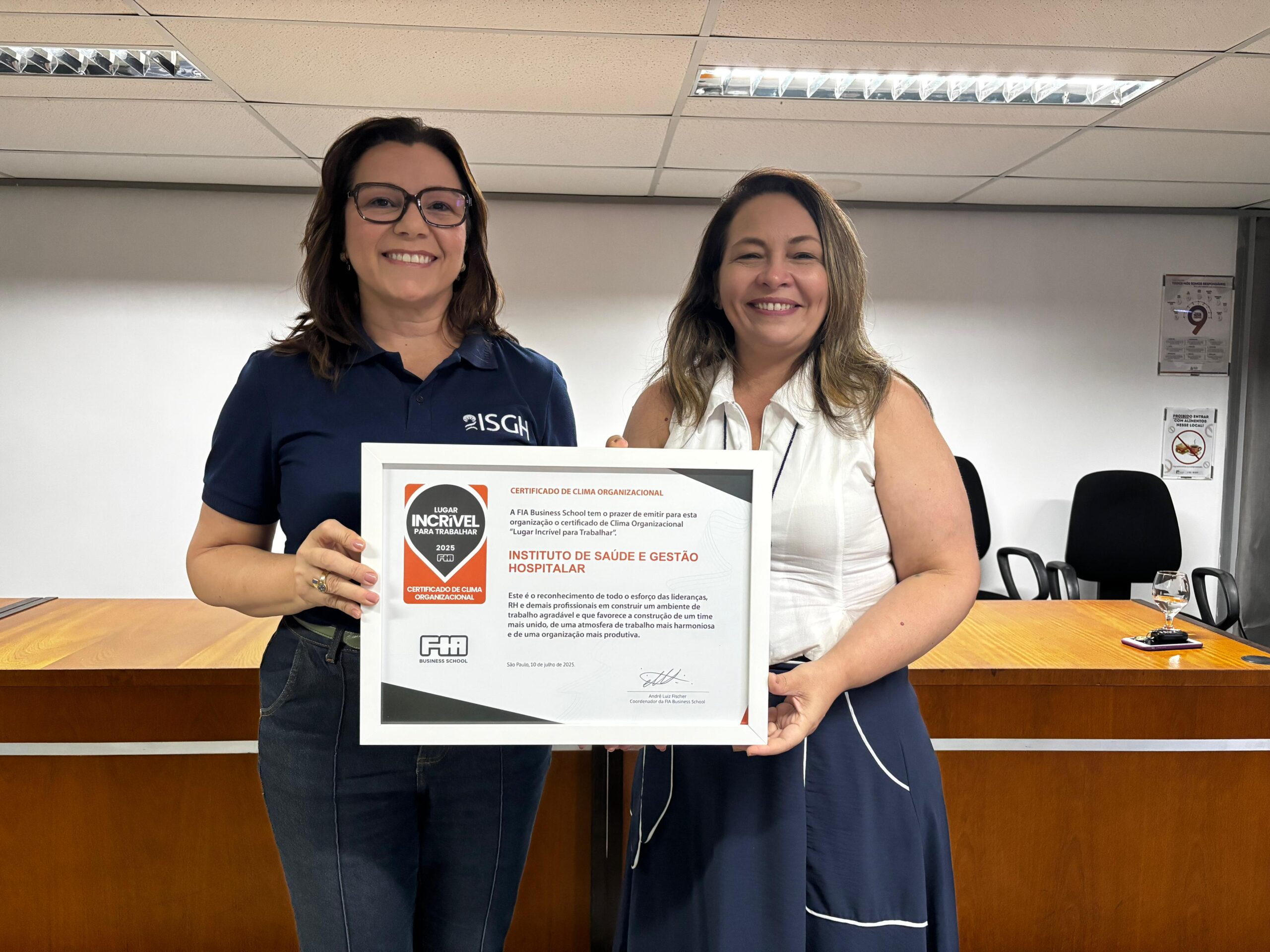 Pelo segundo ano seguido, ISGH conquista selo Lugares Incríveis para Trabalhar – IBROSS